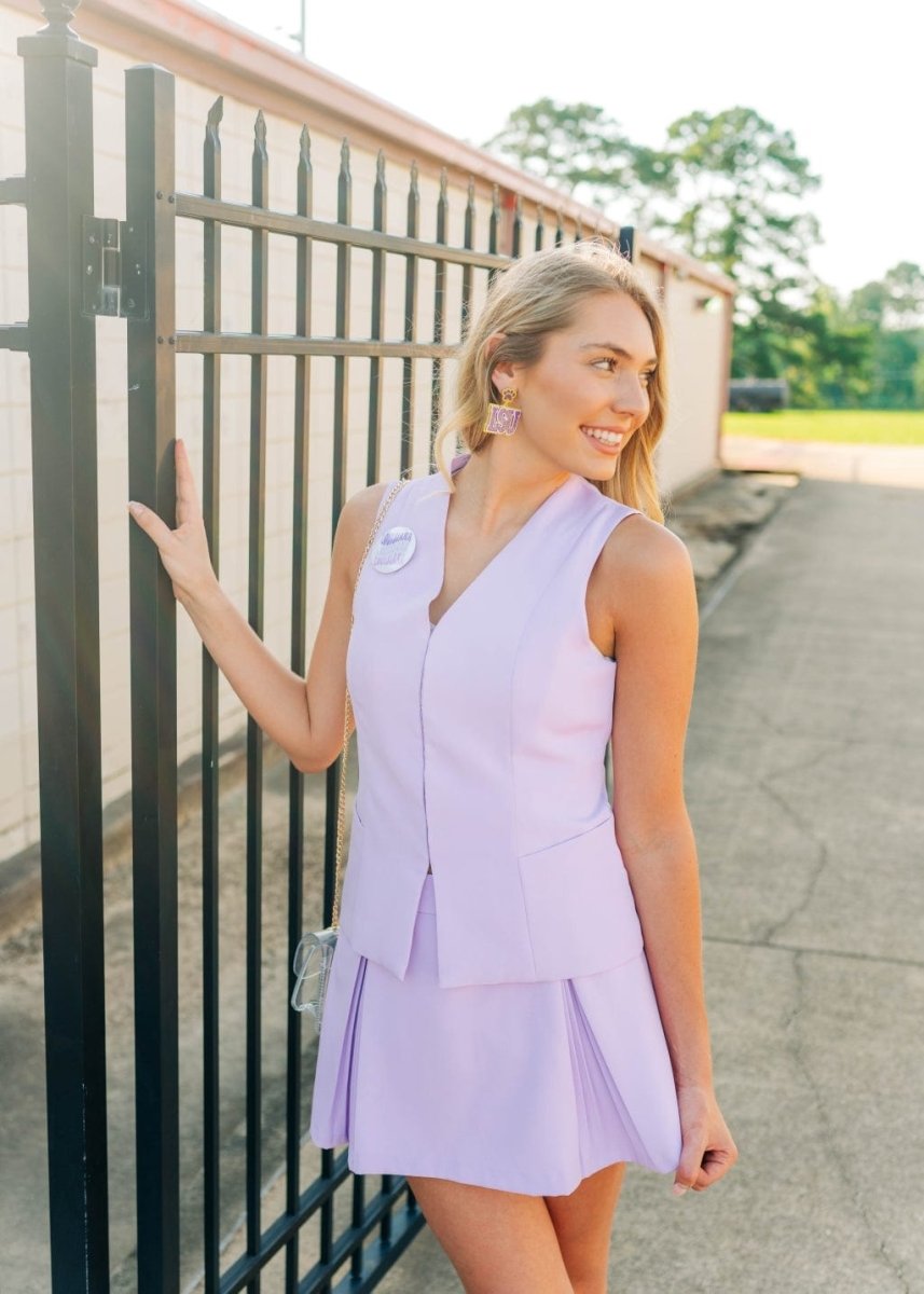 Lavender Pleated Skort Set | Select Trends